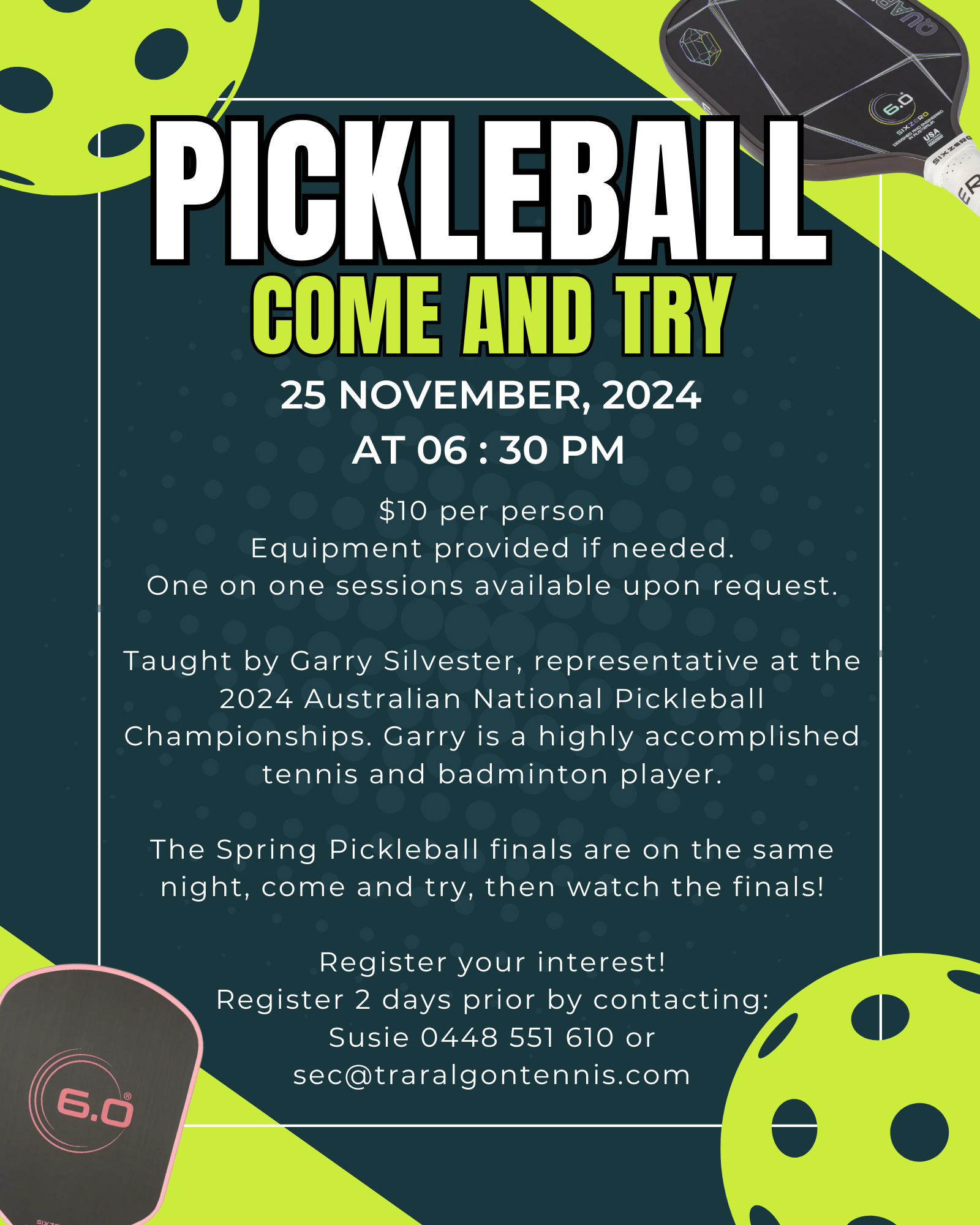 Pickleball learn to play 2(1) - Traralgon Tennis Association